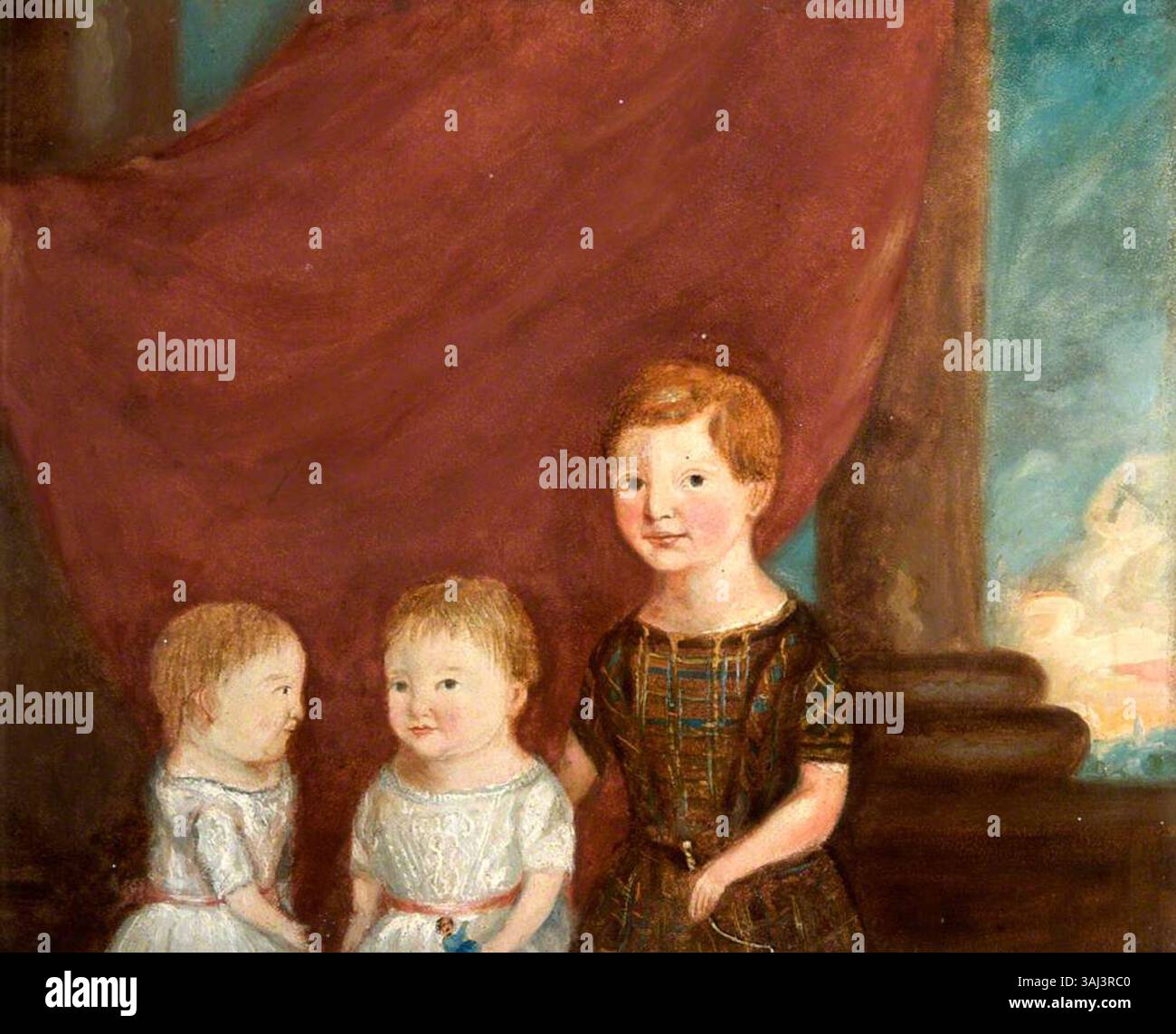 This 19th-century portrait depicts three children of Israel, Jehoida ...