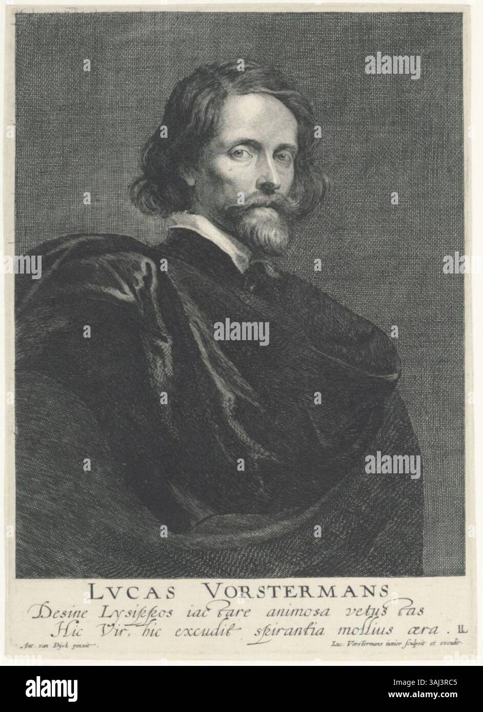A 1650 engraving by Lucas Vorsterman II after Anthony van Dyck's portrait of Lucas Vorsterman I ...