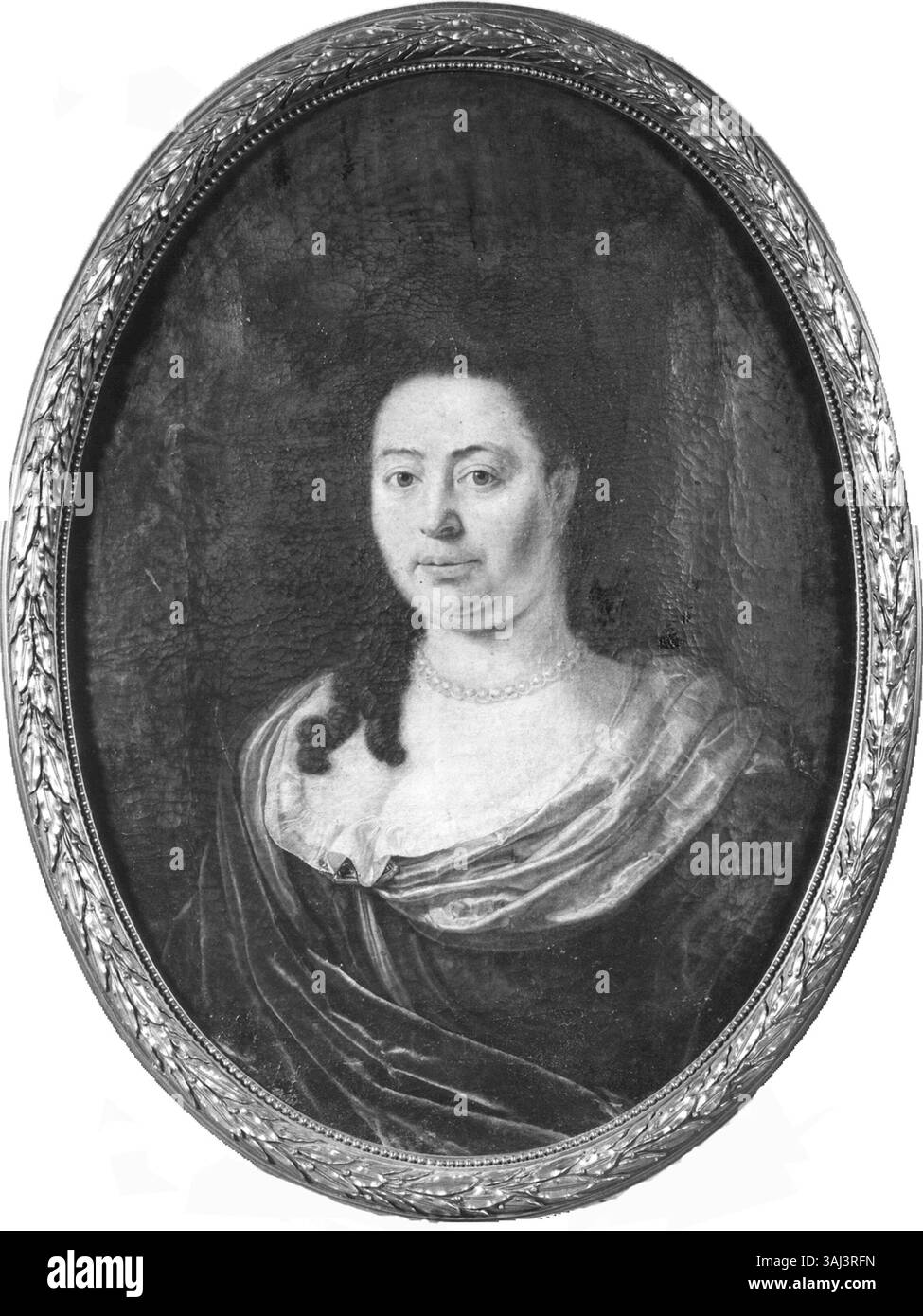 A portrait of an unknown woman painted between 1700 and 1750. The oil ...