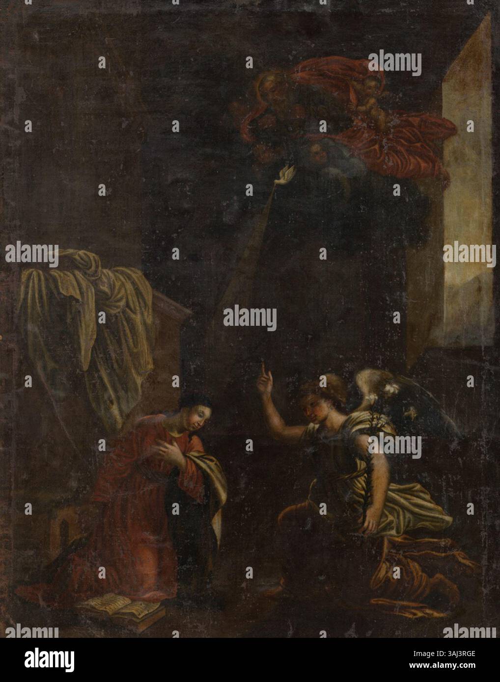 This 17th-century Dutch painting by an unknown artist depicts the Annunciation, a key biblical ...