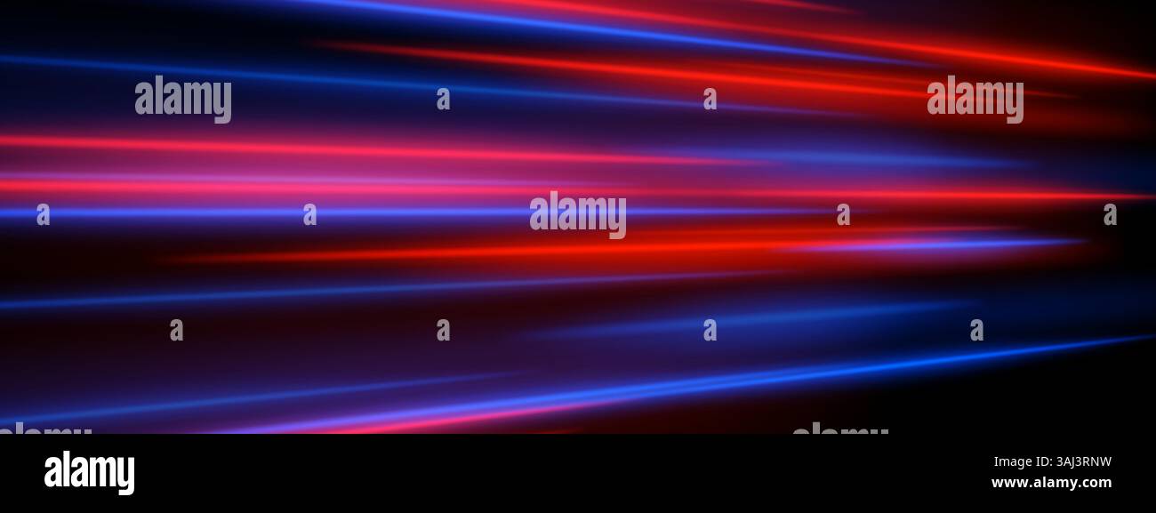 Red and blue laser lines. Sharp directional glow beams with motion blur ...