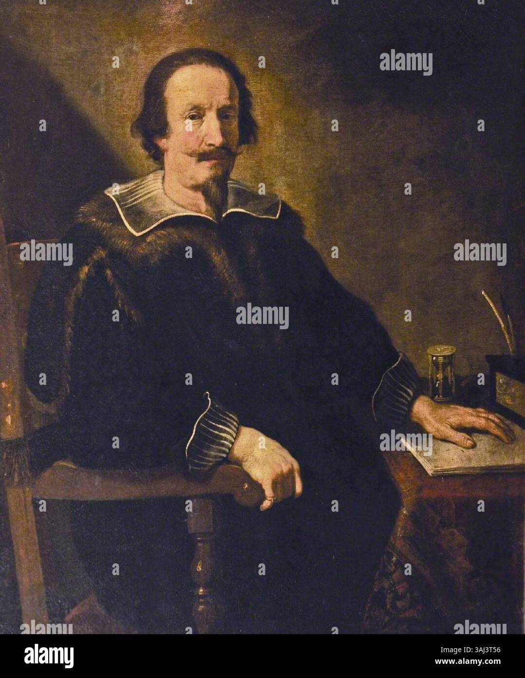 This portrait from the Spanish School, created circa 1700, depicts an ...