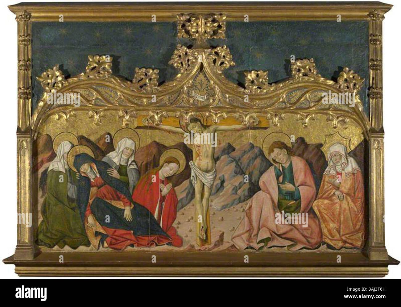 'The Crucifixion' by the Master of Riglos, painted between 1448 and 1462, depicts the ...