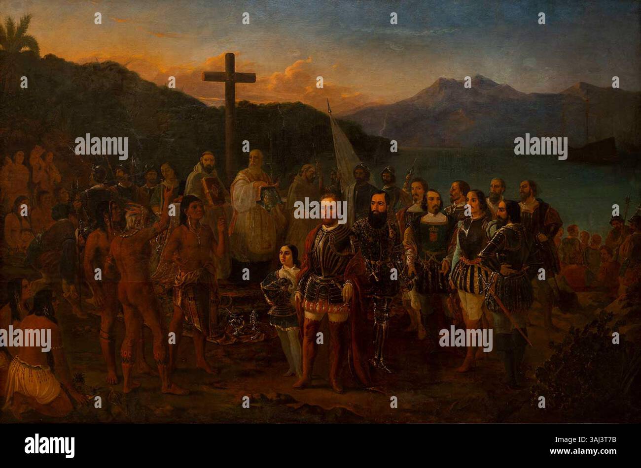 Juan Bautista Leclerc’s 'First Mass in America' (1846) is an oil on ...