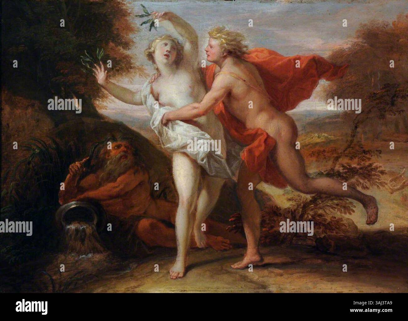 Attributed to Michele Rocca, this painting depicts the myth of Apollo and Daphne, created ...