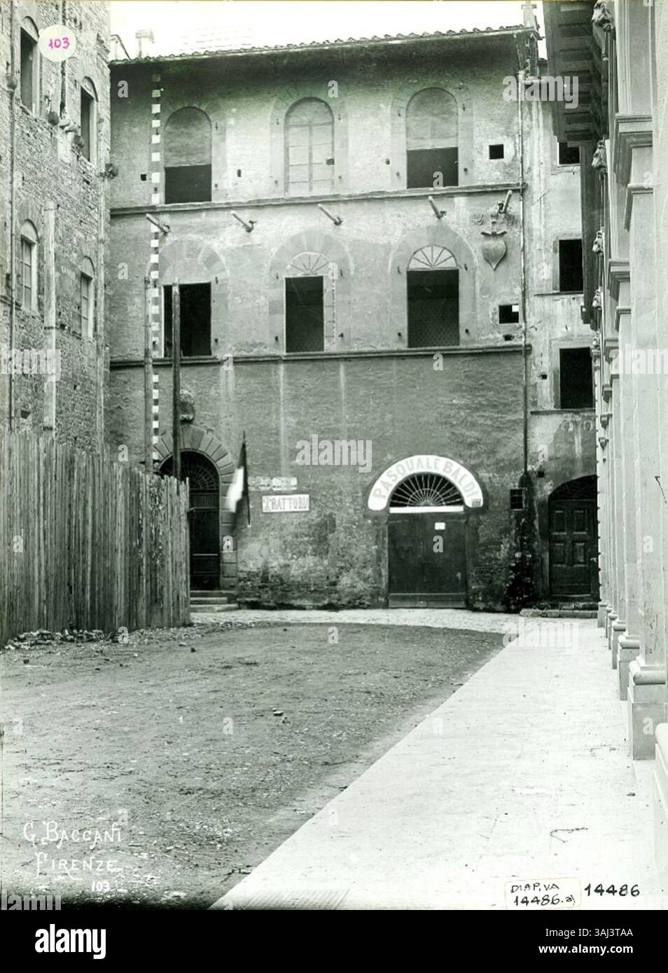 A painting by Giuseppe Baccani from the 1880s depicting the Strozzi ...