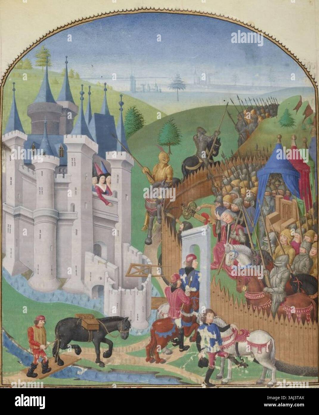 This illumination from circa 1480 illustrates the siege of Champtoceaux ...