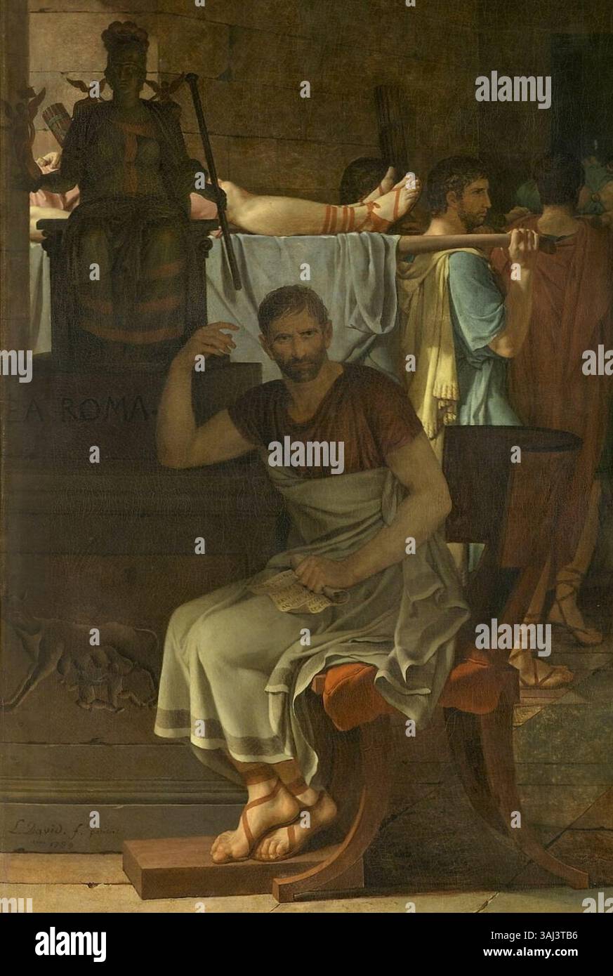 Jacques-Louis David’s painting 'The Lictors Bring to Brutus the Bodies ...