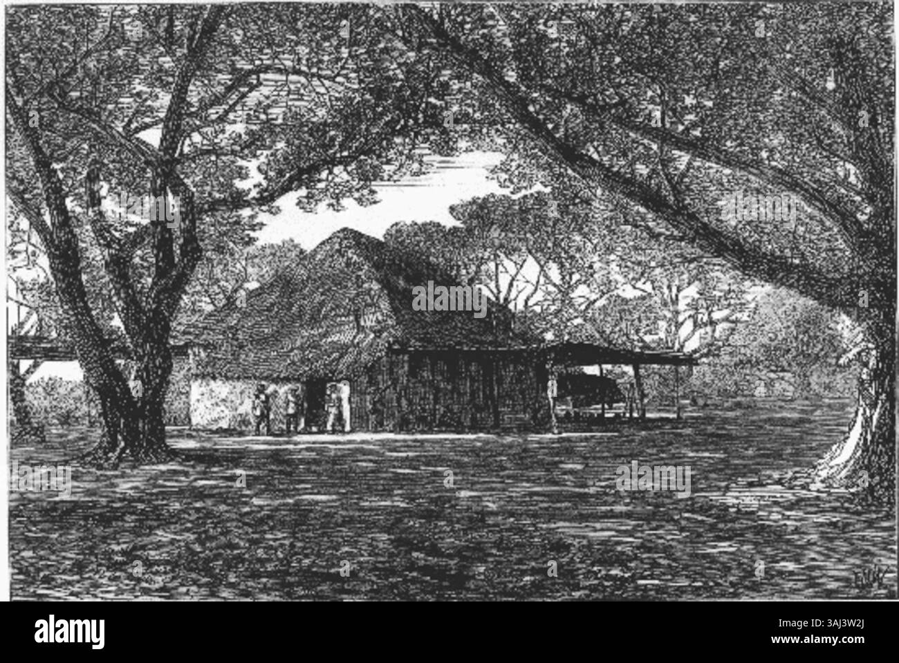 The astronomers' bungalow at Bekul, Canara, during the British eclipse ...