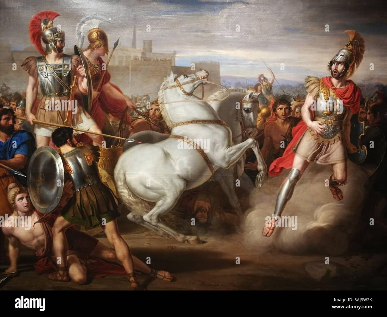 This 1831 painting by Rafael Tegeo depicts Diomedes, aided by Minerva ...