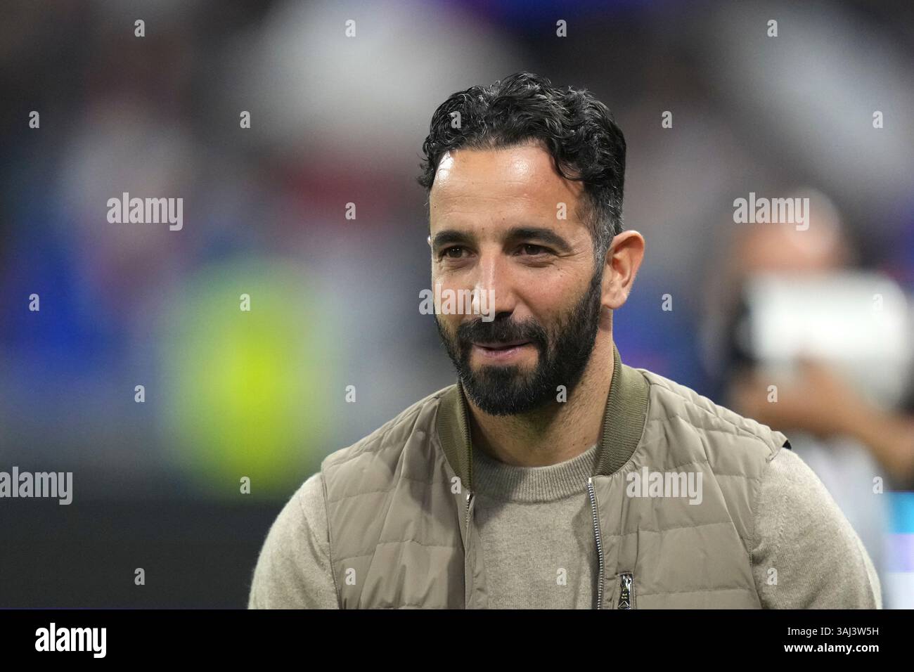 Manchester United's head coach Ruben Amorim smiles before the Europa ...