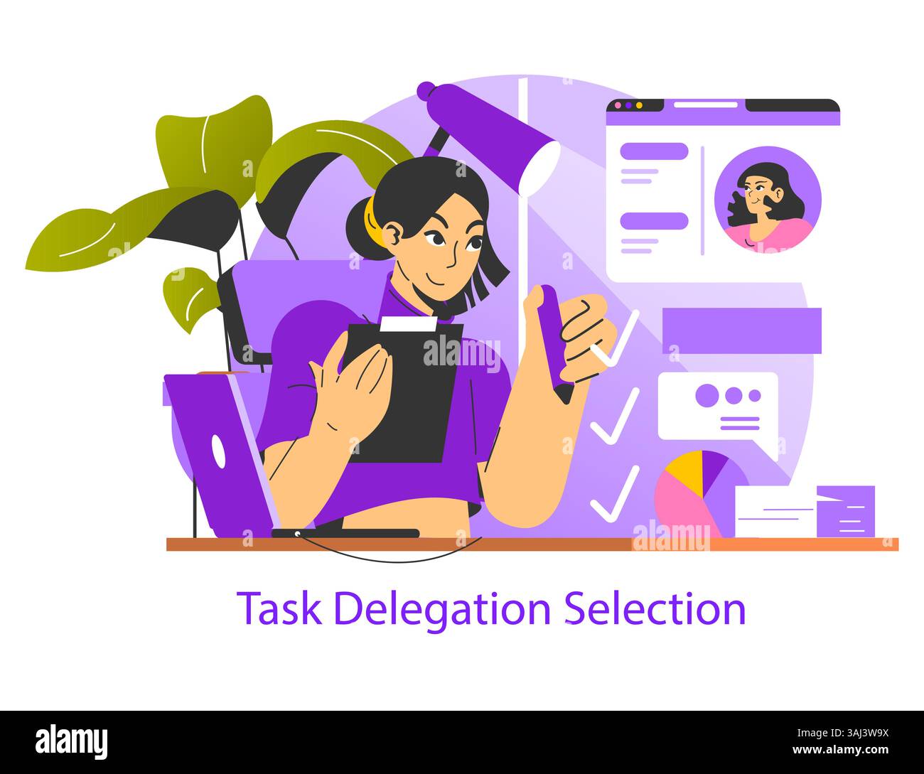 Effective task delegation is represented through a focused individual ...