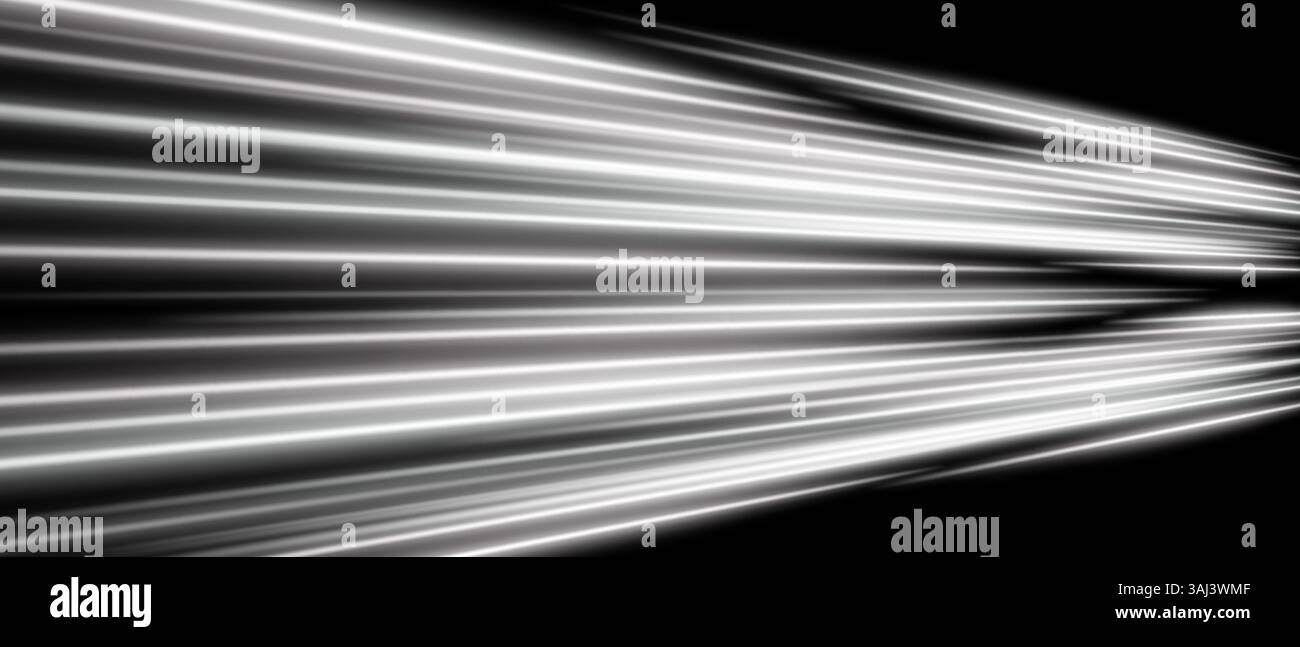 Monochrome motion beam. White horizontal streaks radiate in layered ...