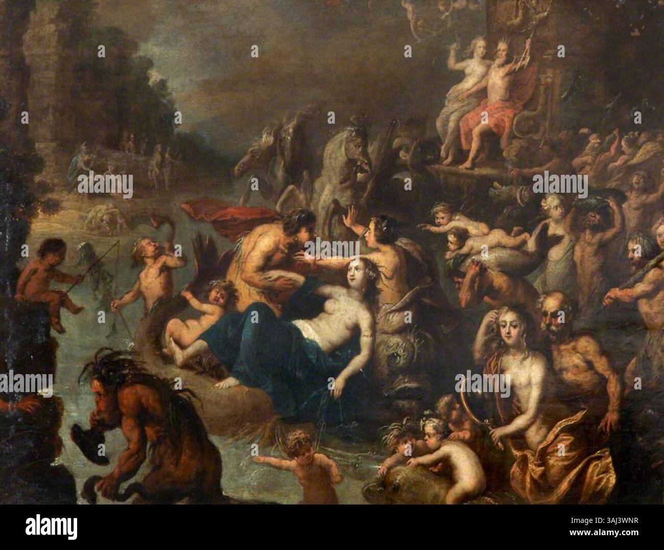 This 17th-century painting in the style of Frans Francken II depicts ...