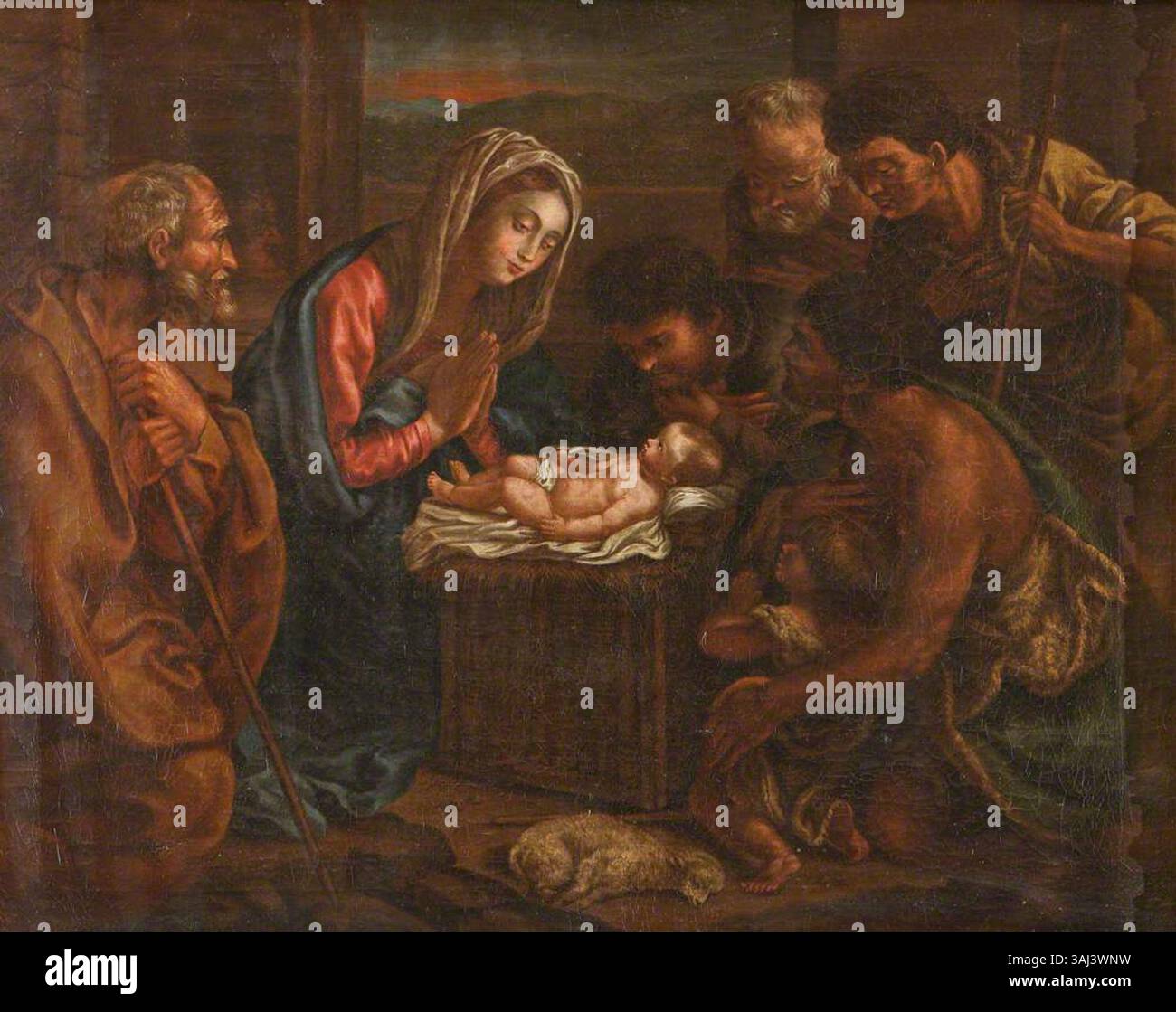 This painting, after Guido Reni, depicts the biblical scene of the ...