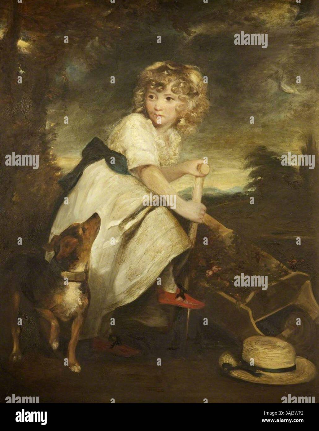 This 1883 painting, after Joshua Reynolds, portrays Master Henry Hoare ...