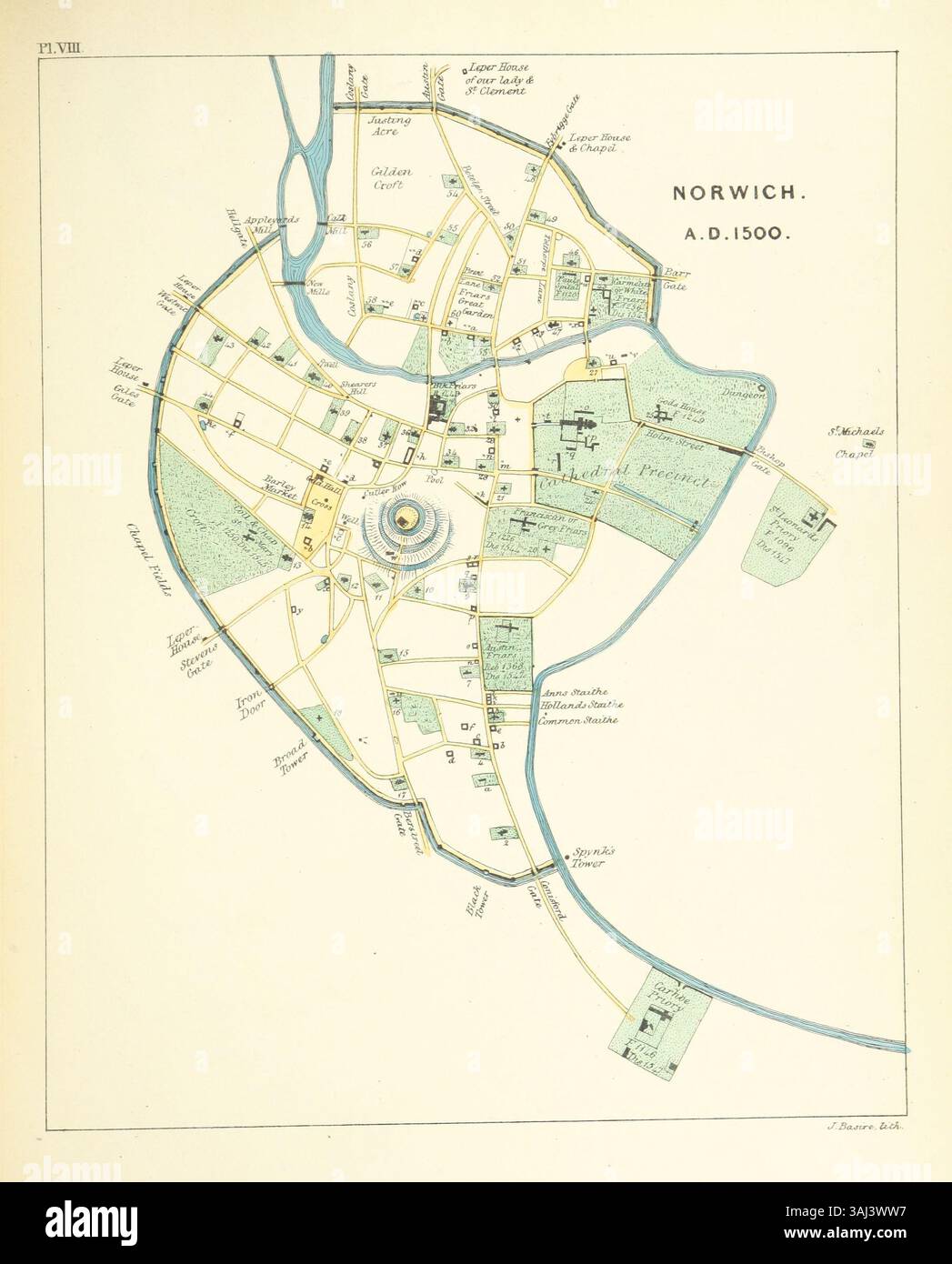 'Woodward's Map of Norwich' is a historical map of Norwich from the ...