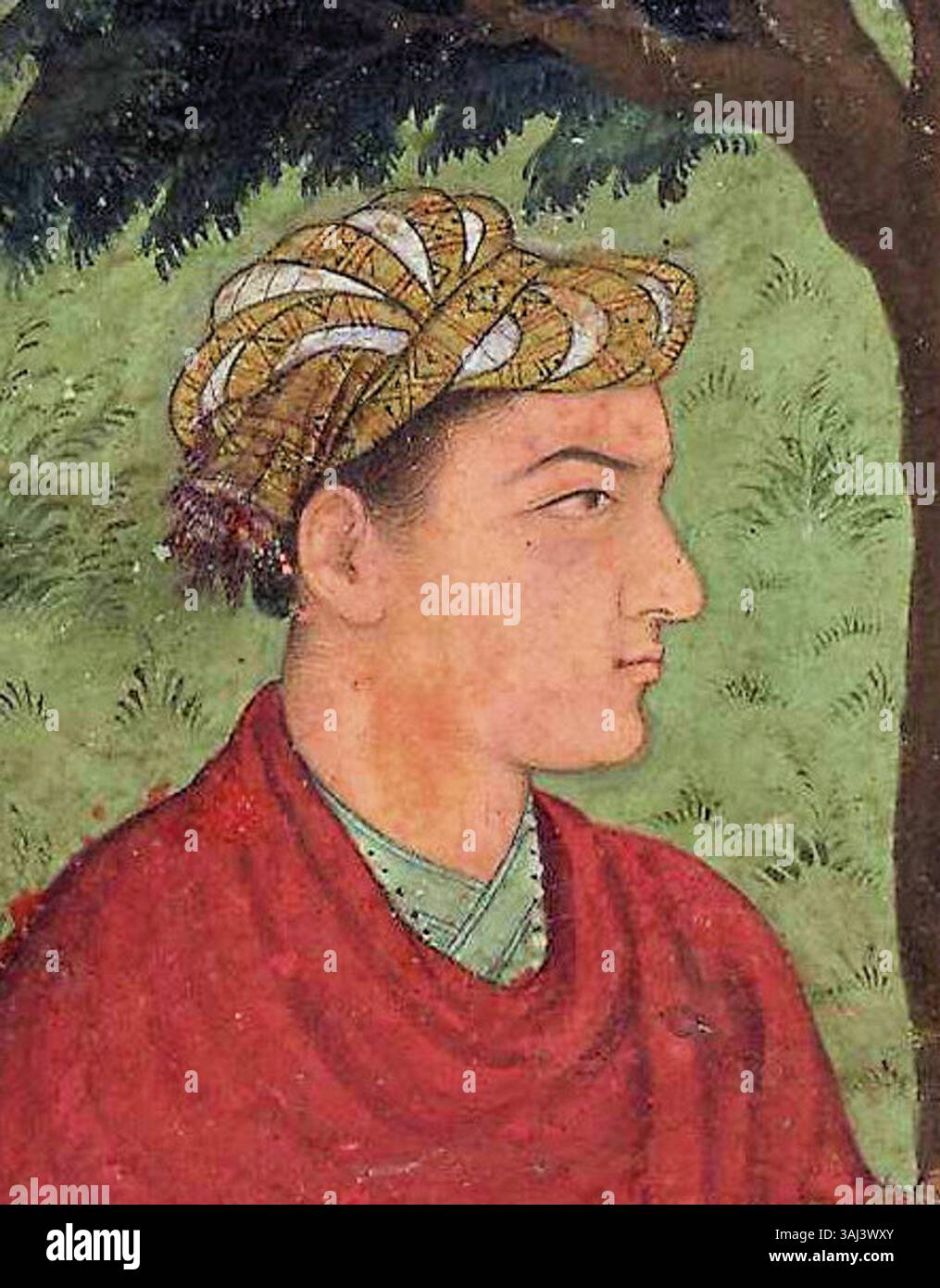 A 1610 portrait of Parviz, son of Jahangir, depicting the Mughal prince ...