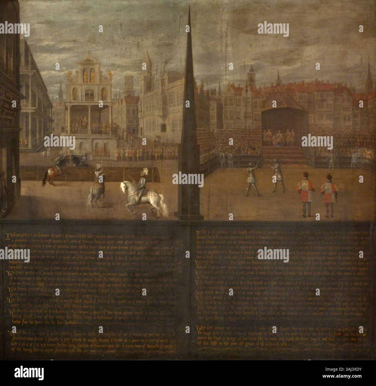 This 1700 painting depicts Sir John Astley, 1408-1484, participating in ...