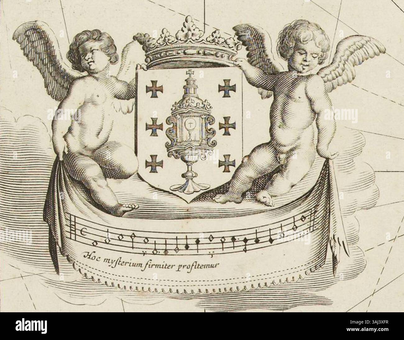 This 1636 map by Henricus Hondius features the coat of arms of Galicia ...