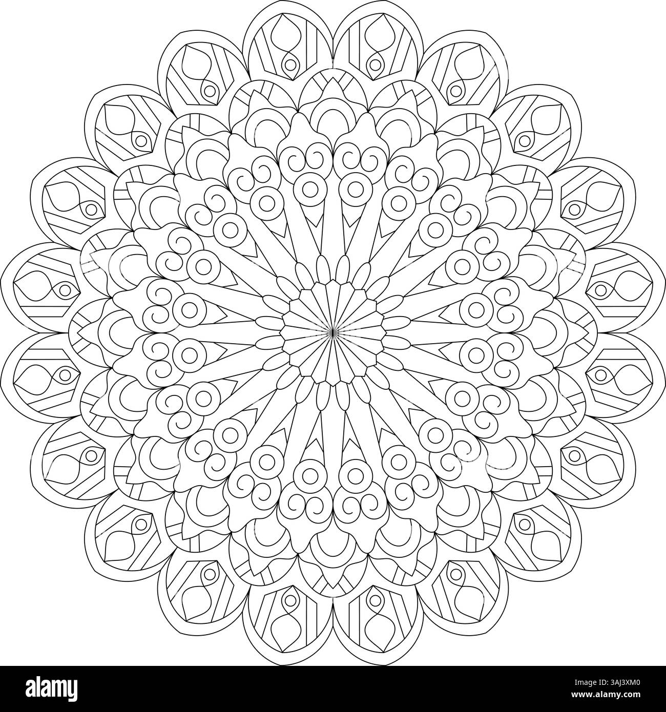 Sharp geometric mandala. Use for modern design and coloring Stock ...