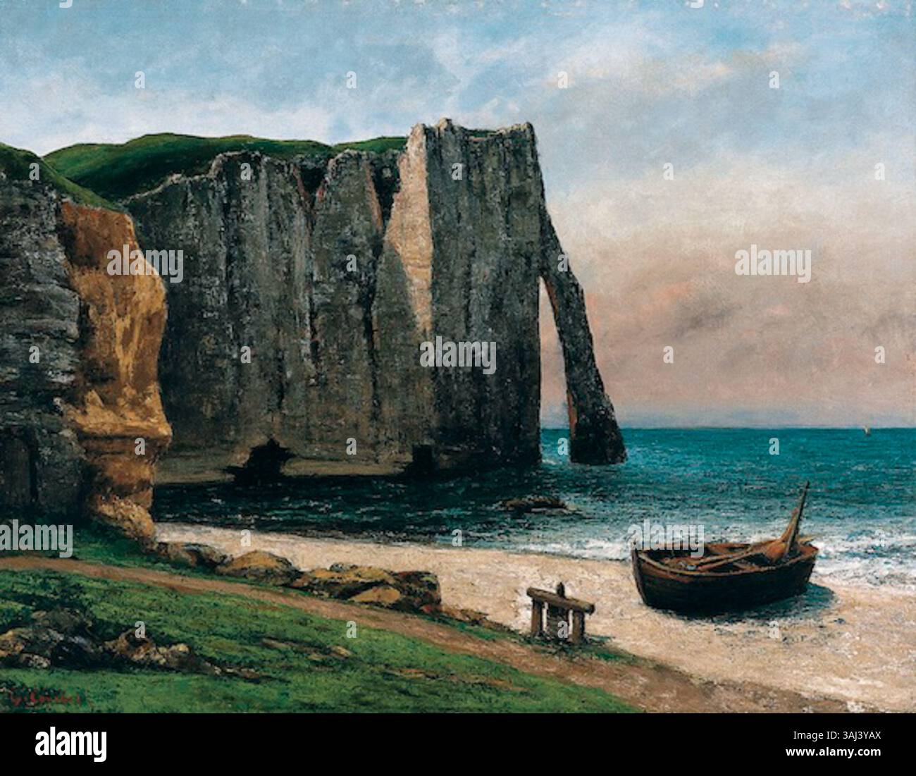 This painting by Gustave Courbet, titled 'Felsenküste bei Étretat ...