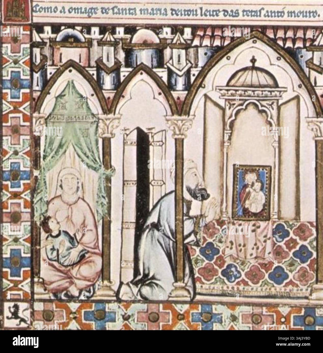 Cantiga 46, panel 5, from the 'Cantigas de Santa Maria' of Alfonso X ...