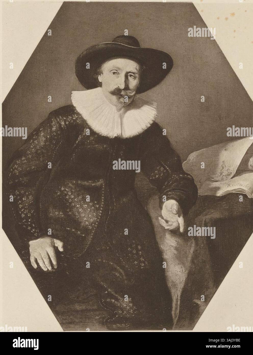 A 1640 oil painting by Thomas de Keyser depicting a seated man ...