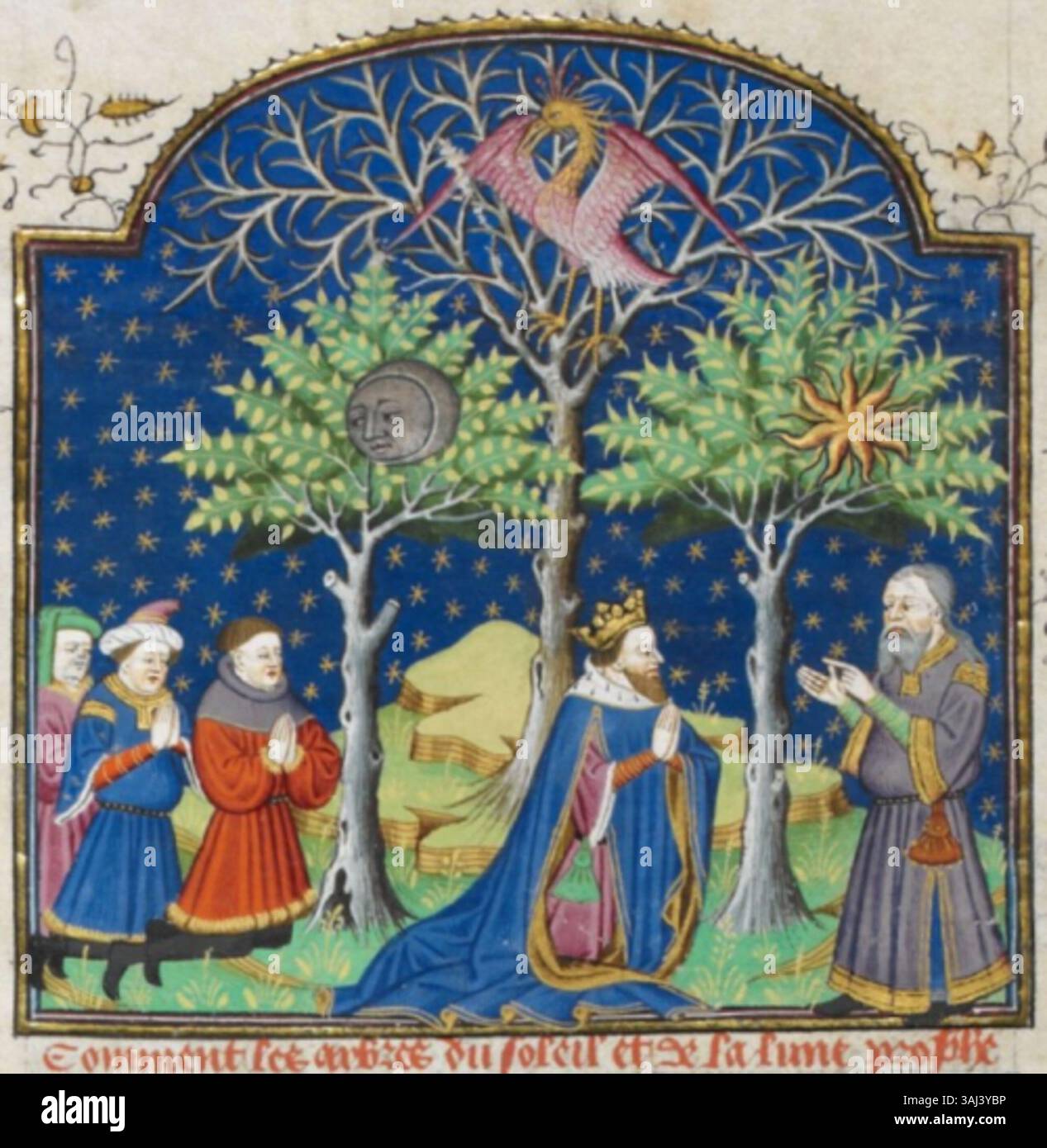 A medieval illustration from Rouen (1444-1445), depicting Alexander the ...