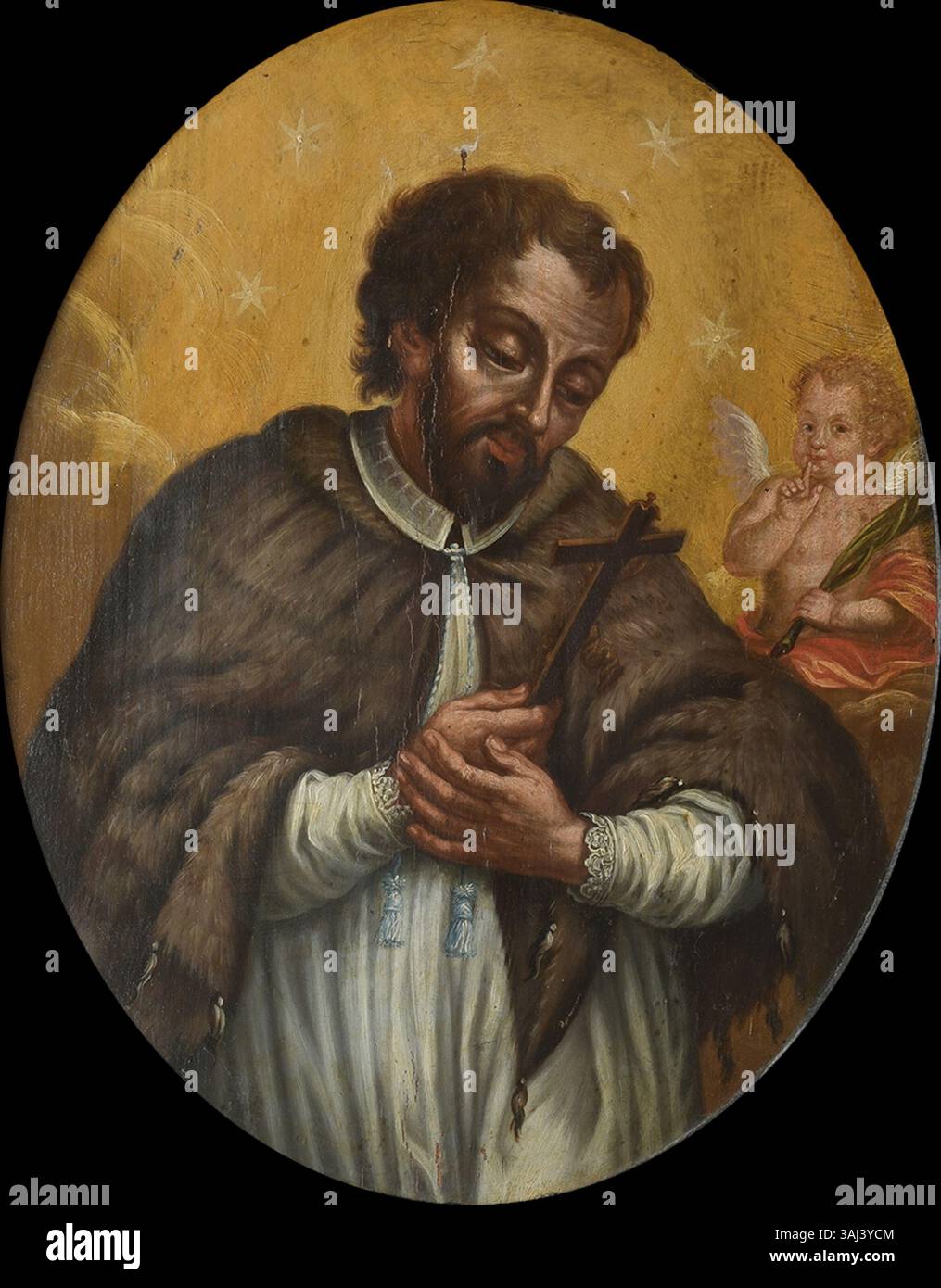 This mid-18th-century painting 'Sv. Janez Nepomuk' portrays Saint John ...