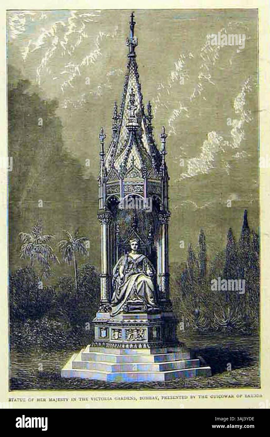 This 1872 illustration from The Graphic depicts the statue of Queen ...
