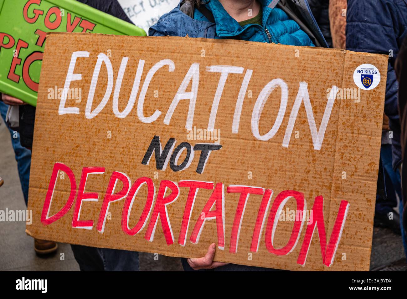 Boston, MA, US-April 5, 2025: Hands Off anti-Trump protest organized by ...