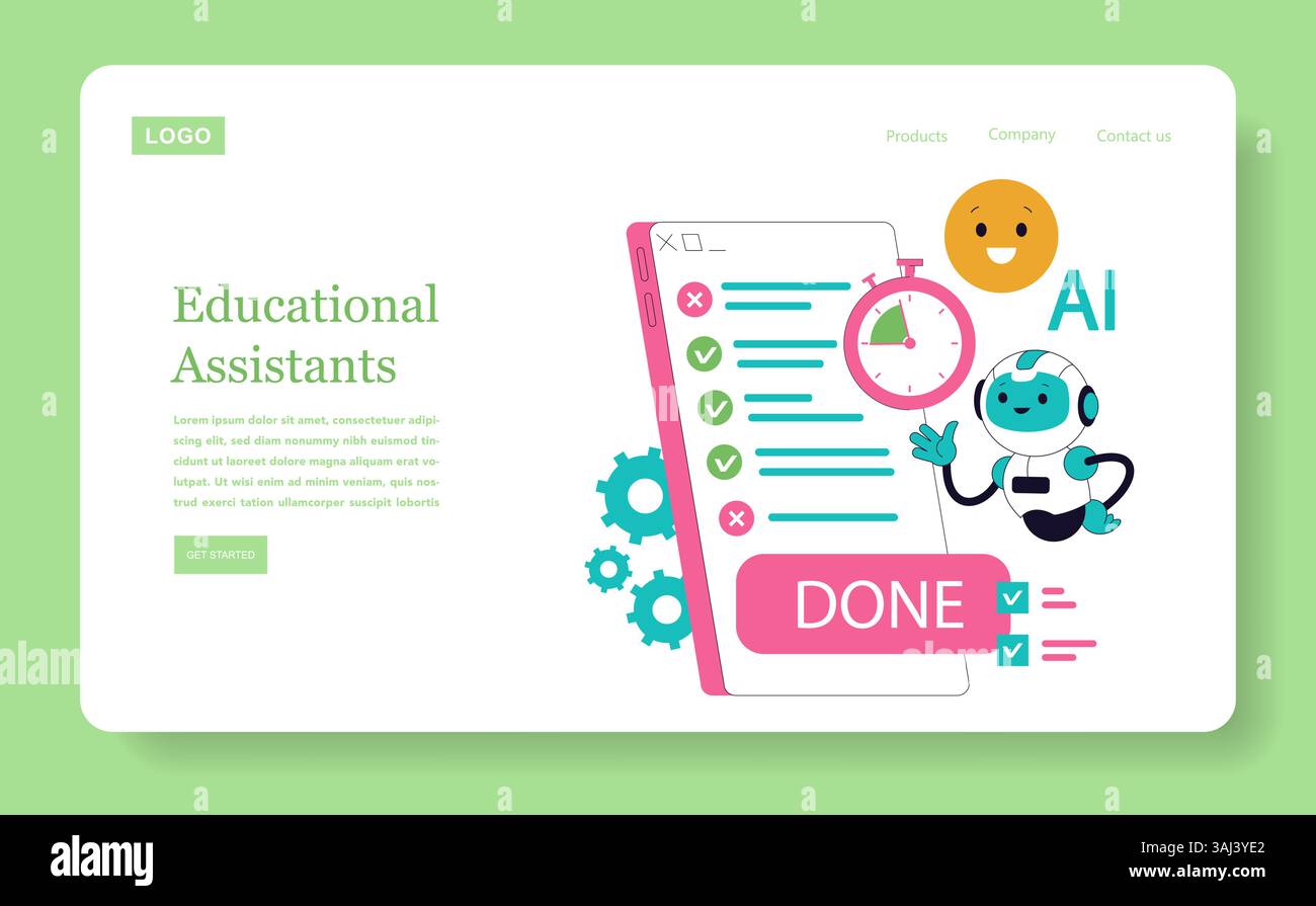 Online learning platform featuring an educational assistant concept ...