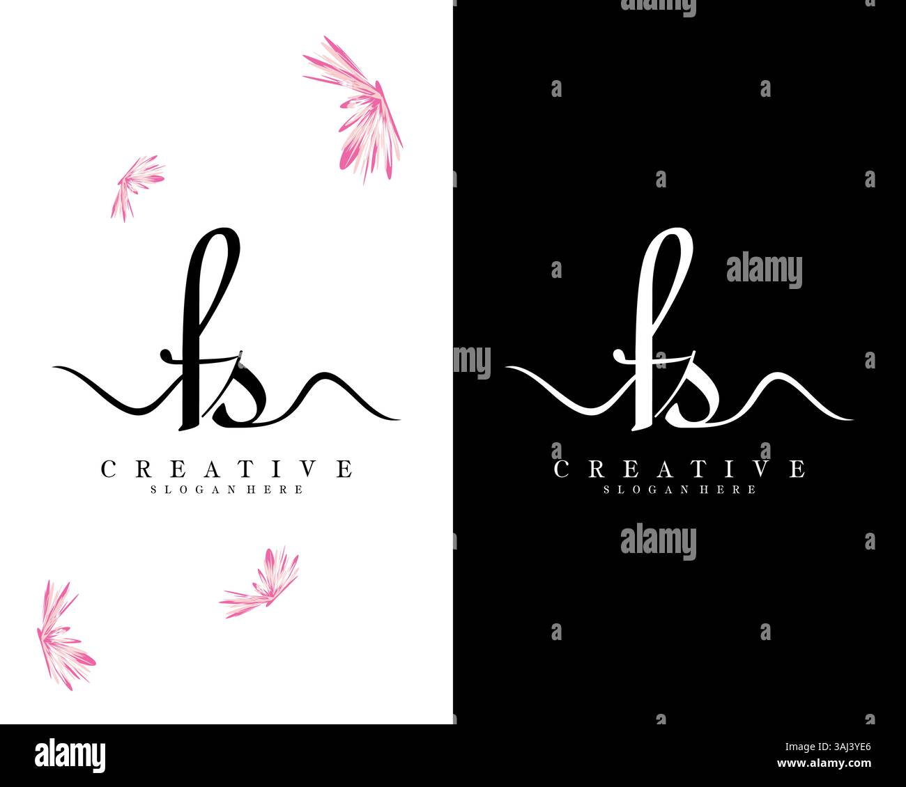 creative script letter FS., SF logo design vector Stock Vector Image ...