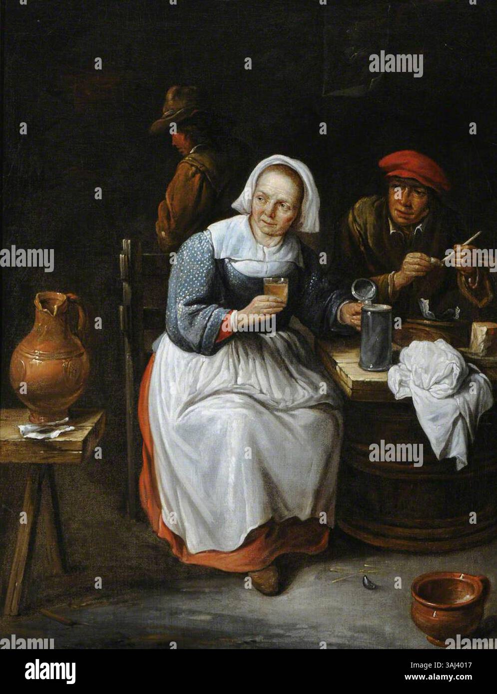 This Tavern Scene painting, attributed to the style of David Ryckaert ...