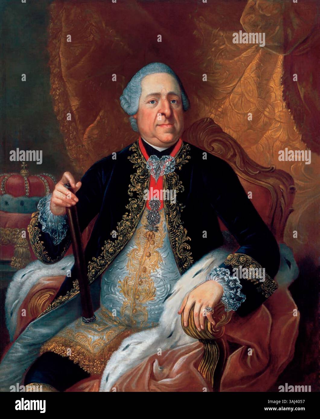 This 18th-century oil portrait depicts Augustus George, Margrave of ...