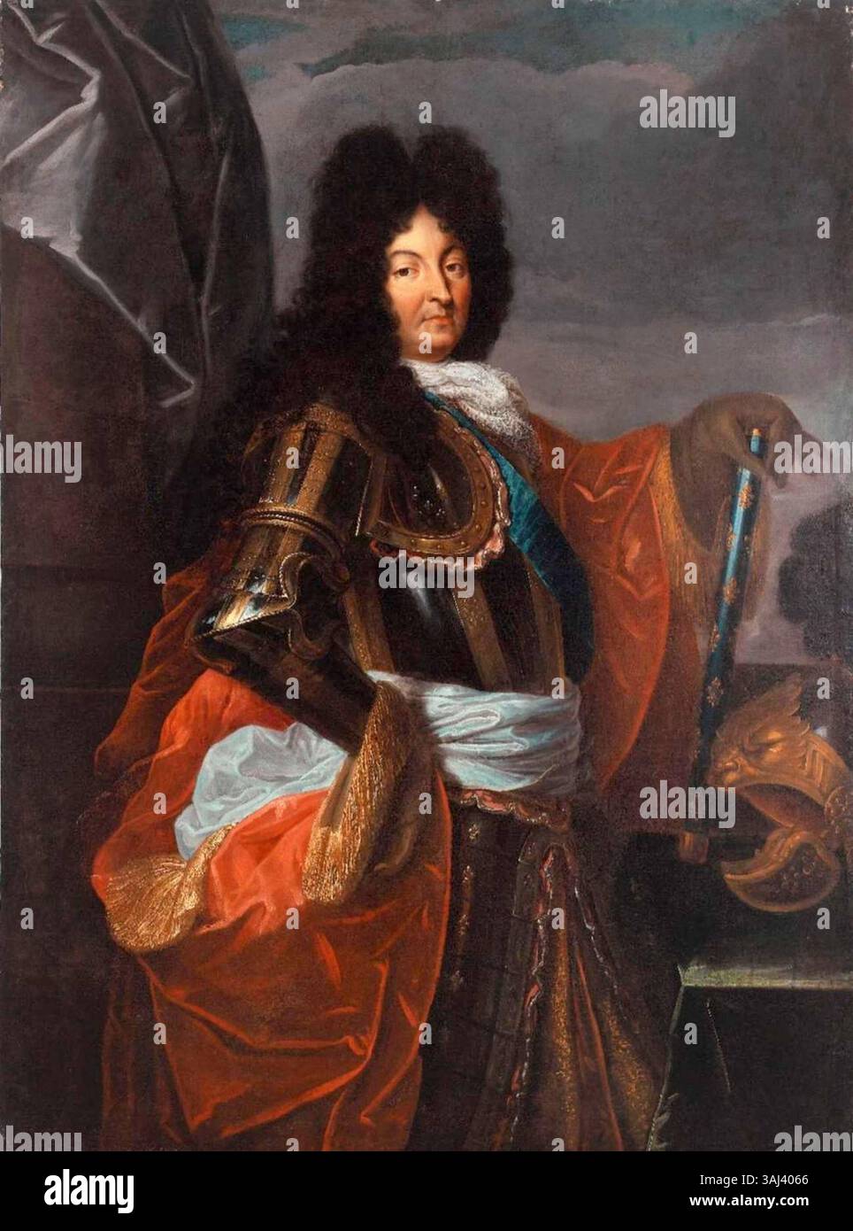 Portrait of Louis XIV of France, painted by Hyacinthe Rigaud circa 1690 ...
