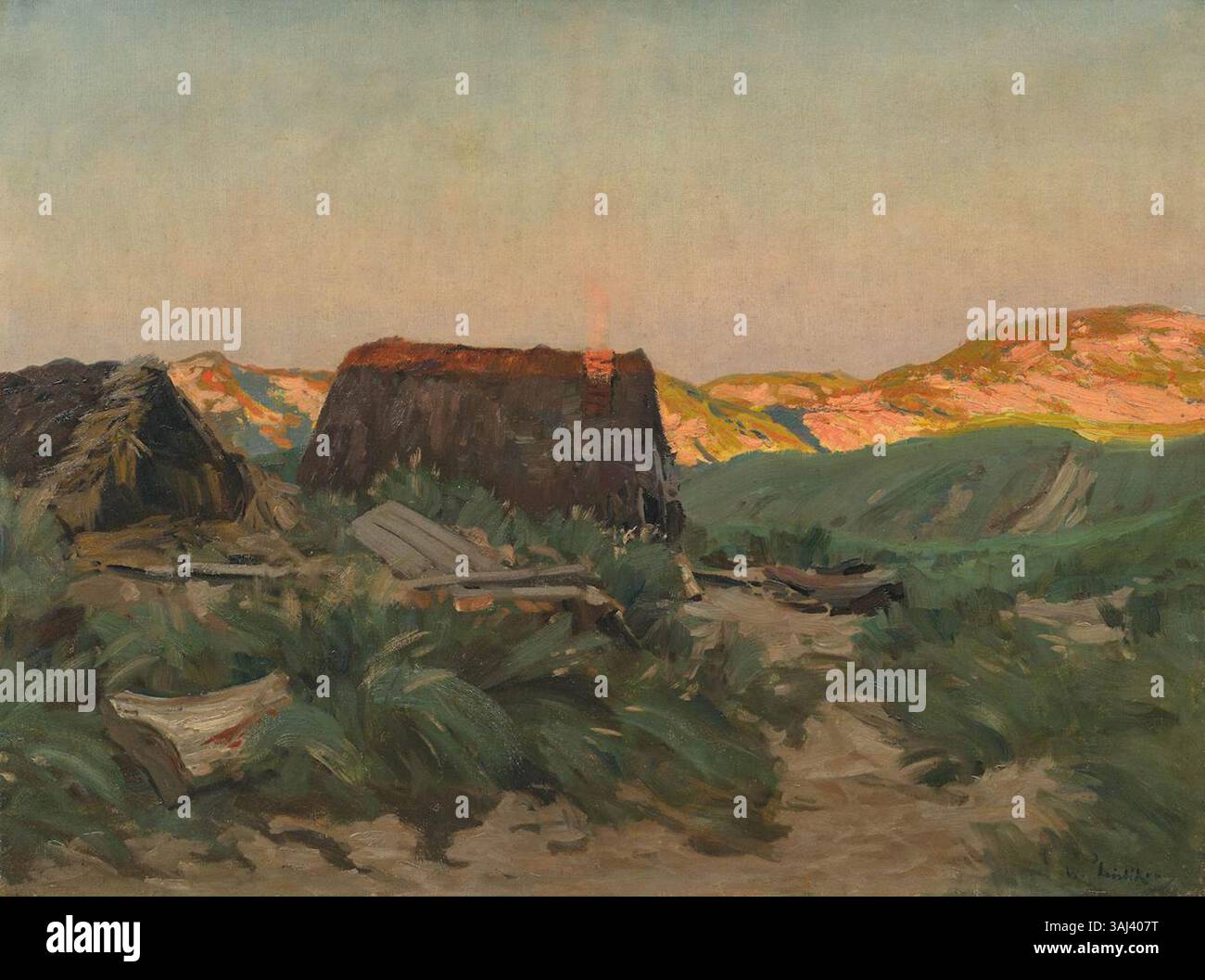 This 1902 painting by Walter Leistikow depicts a fisherman's hut in the ...