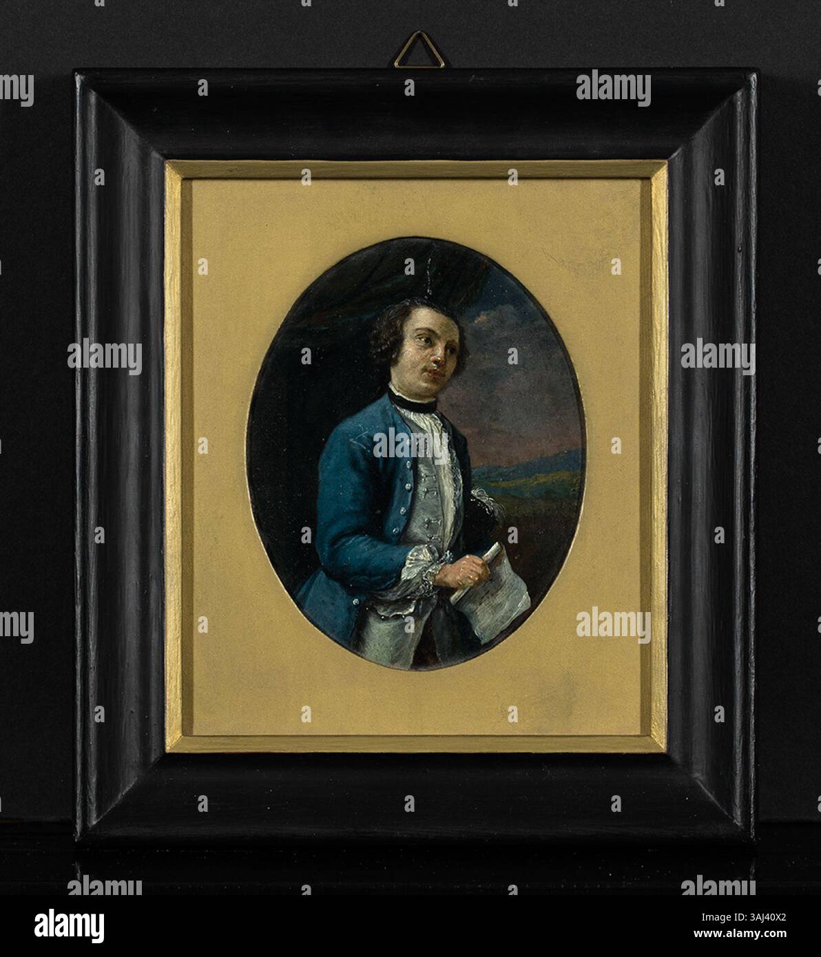 A self-portrait by Jan Abel Wassenbergh, painted in 1742. This oil on ...