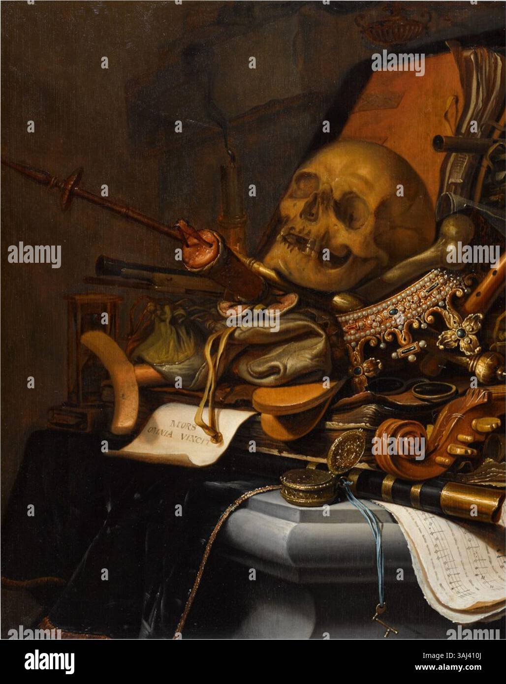 This 17th-century Vanitas still life by Jan Vermeulen features symbolic ...