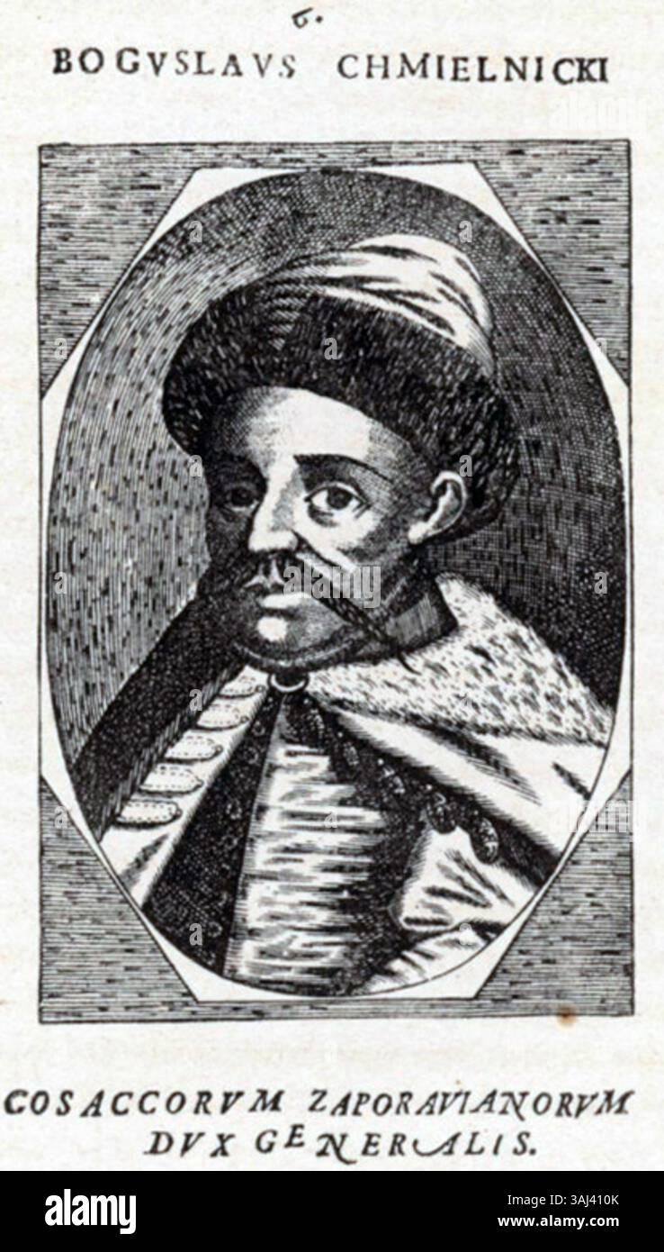 This reprint from 1885 depicts Bohdan Khmelnytsky, a prominent ...