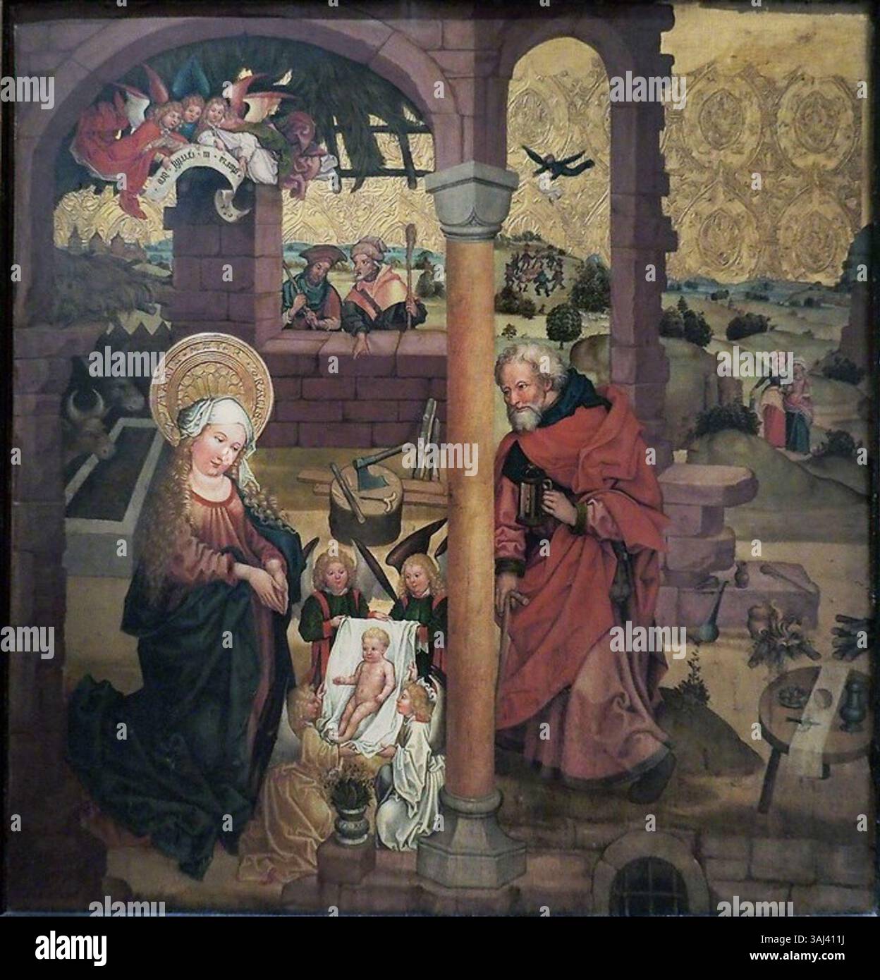 Altar piece depicting the Nativity of the Virgin, part of the 1480s ...