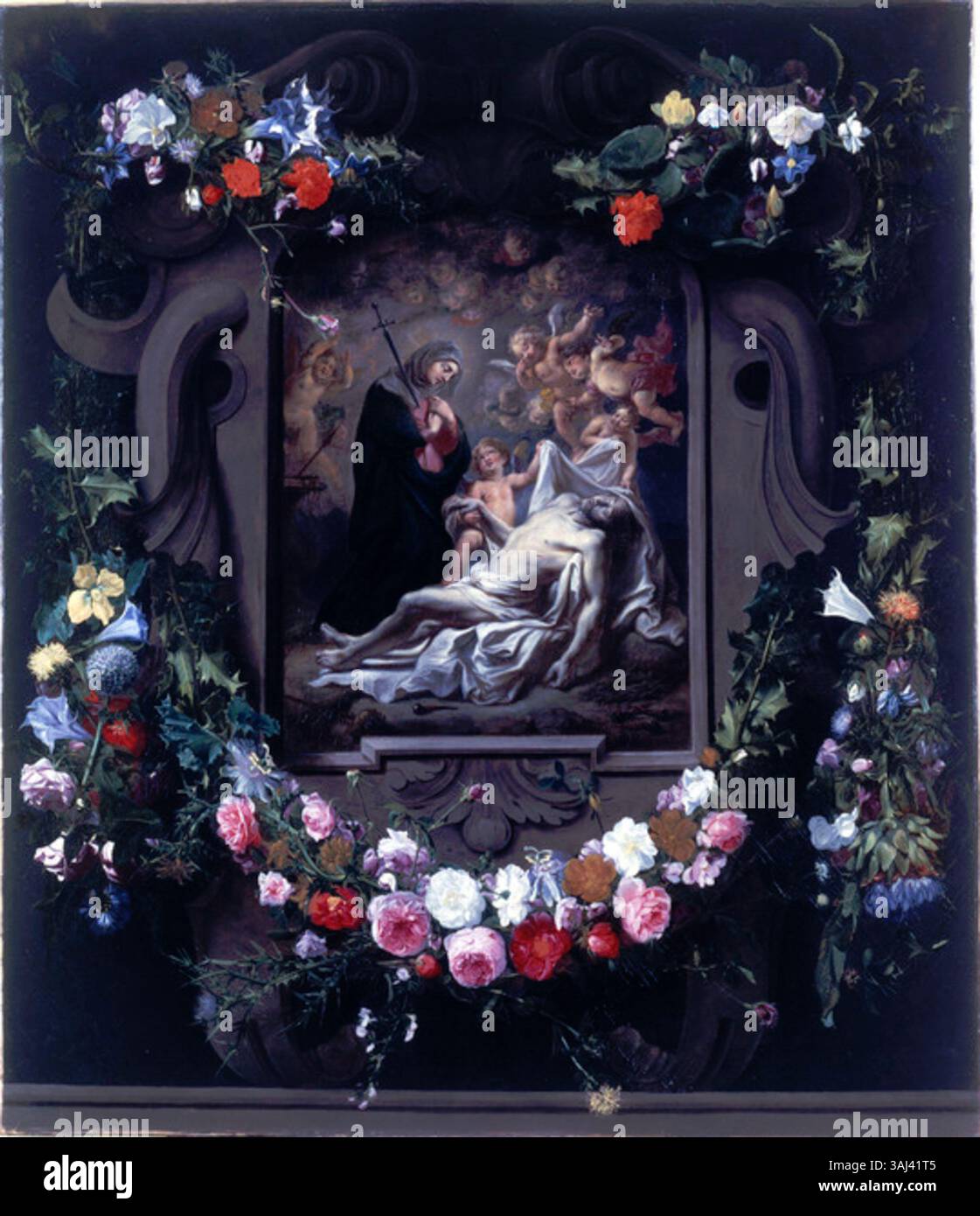 Daniel Seghers and Cornelis Schut's 'Cartouche with Flowers' (1646 ...