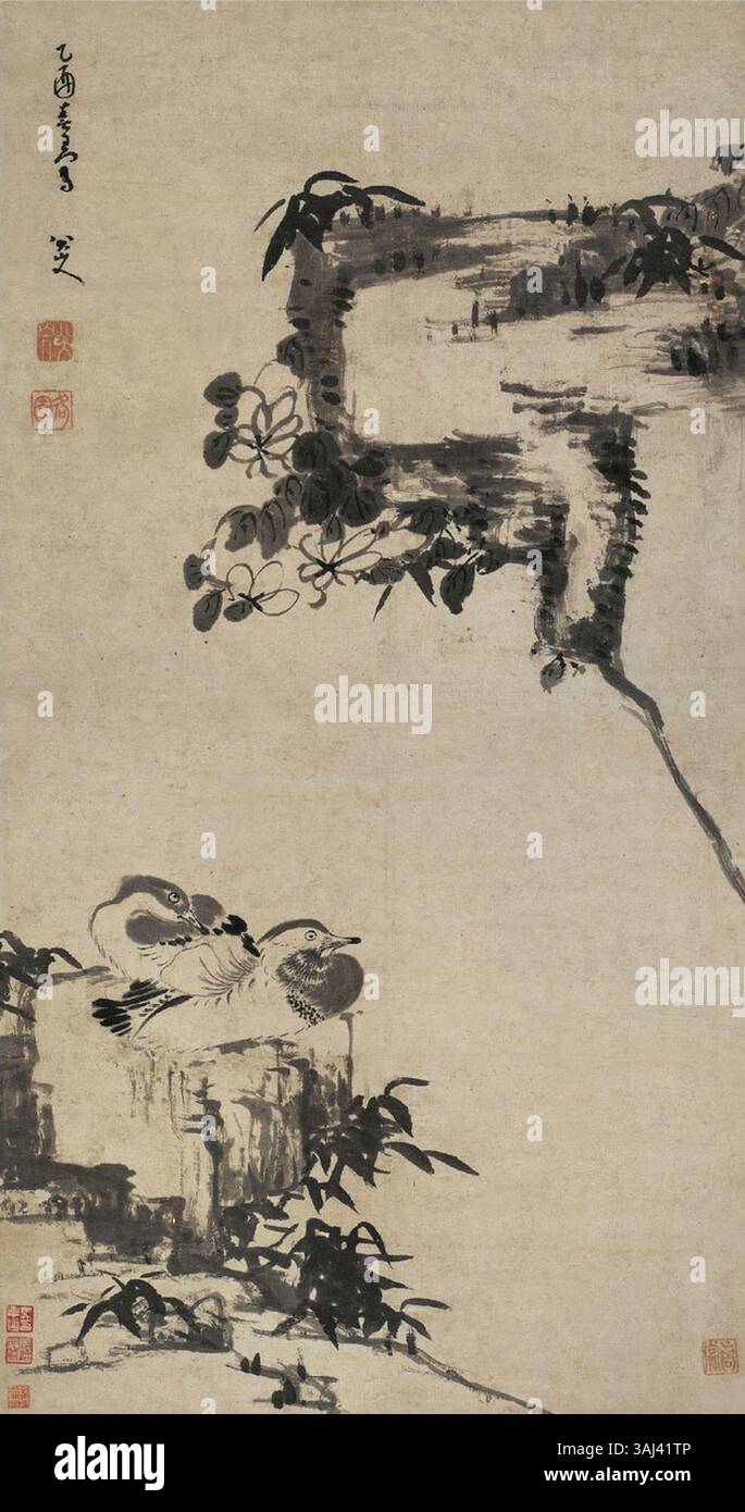 This 1705 ink painting by Bada Shanren, a prominent Chinese artist ...