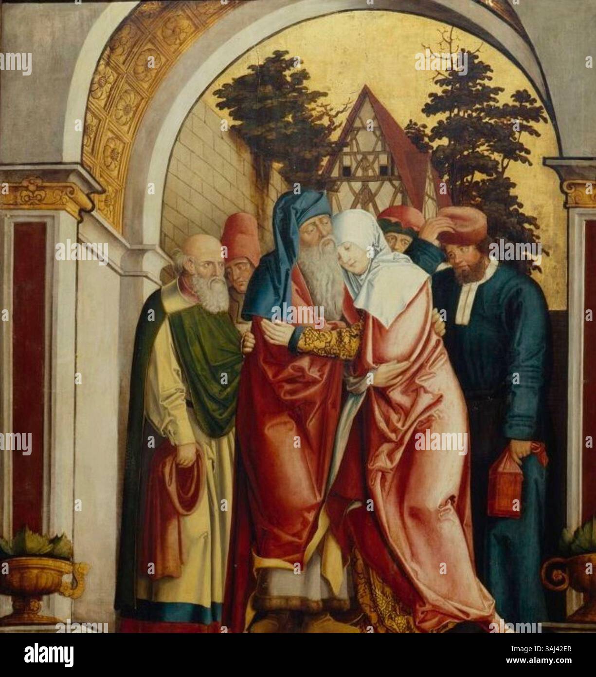 Beham’s painting, depicting Joachim and Anna under the Golden Gate, a ...