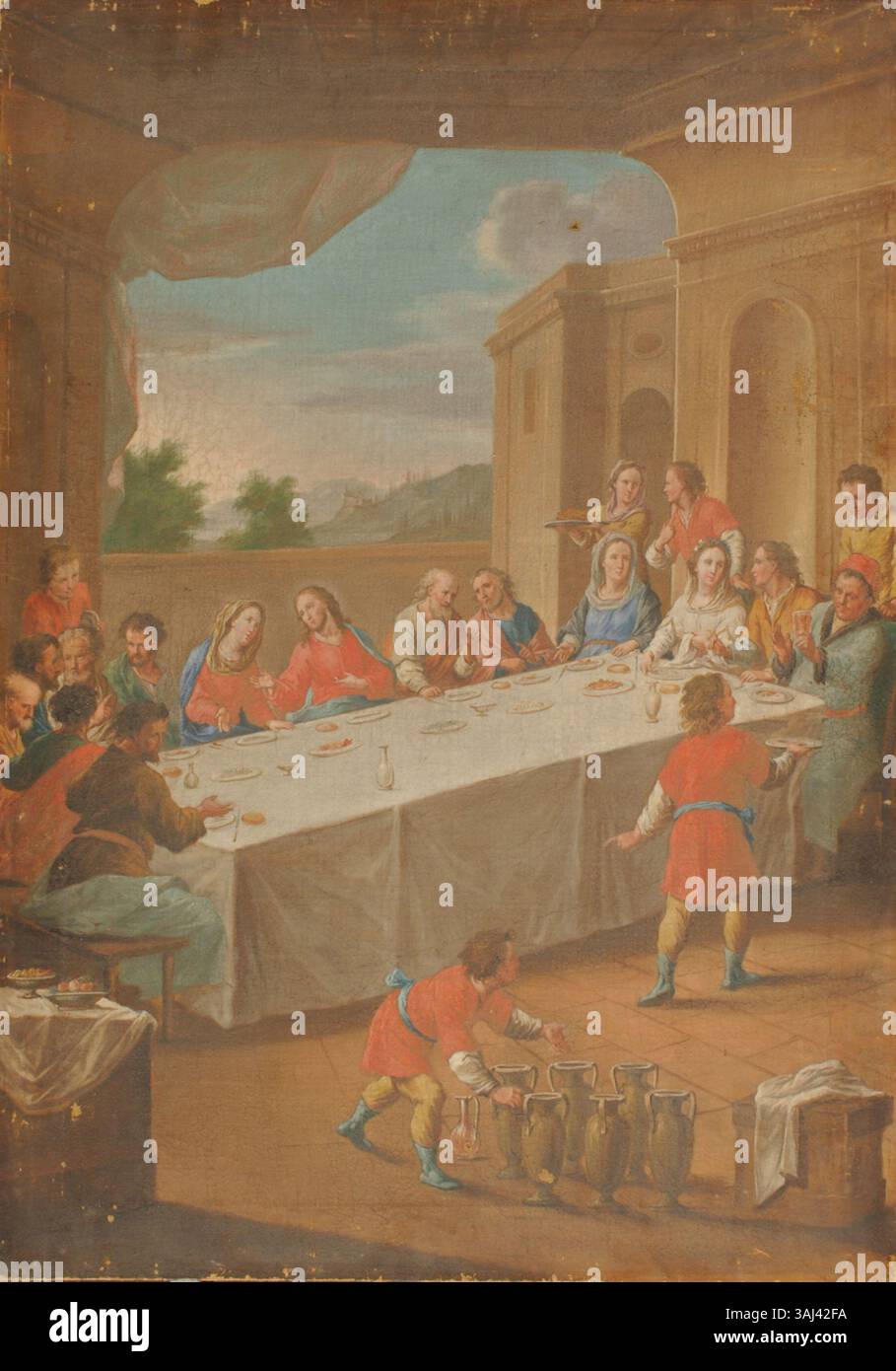 The Wedding at Cana, painted by Leopold Layer in 1828, depicts the ...
