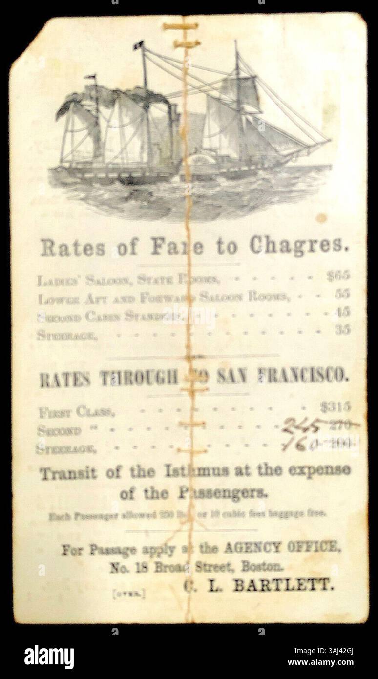 A 19th-century trade card for the Pacific Mail Steamship Company ...