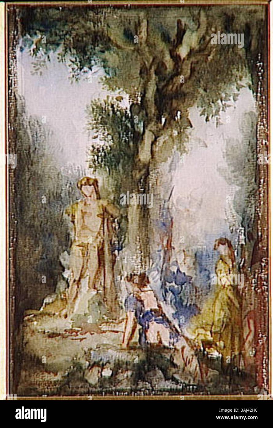 This artwork shows the mythological hero Hercules in the Garden of the ...