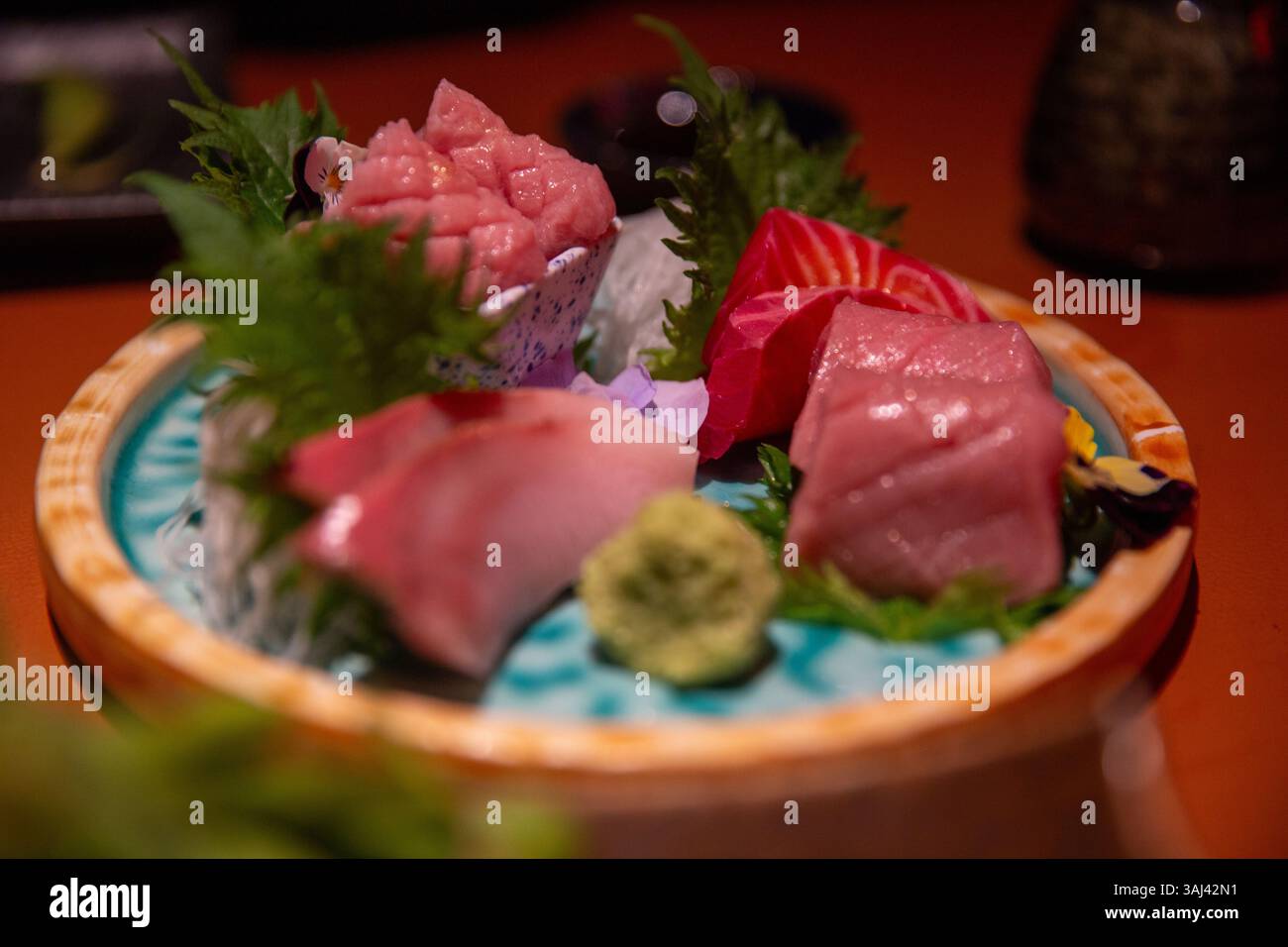 Very fresh sashimi at a late night opened sushi bar Stock Photo - Alamy