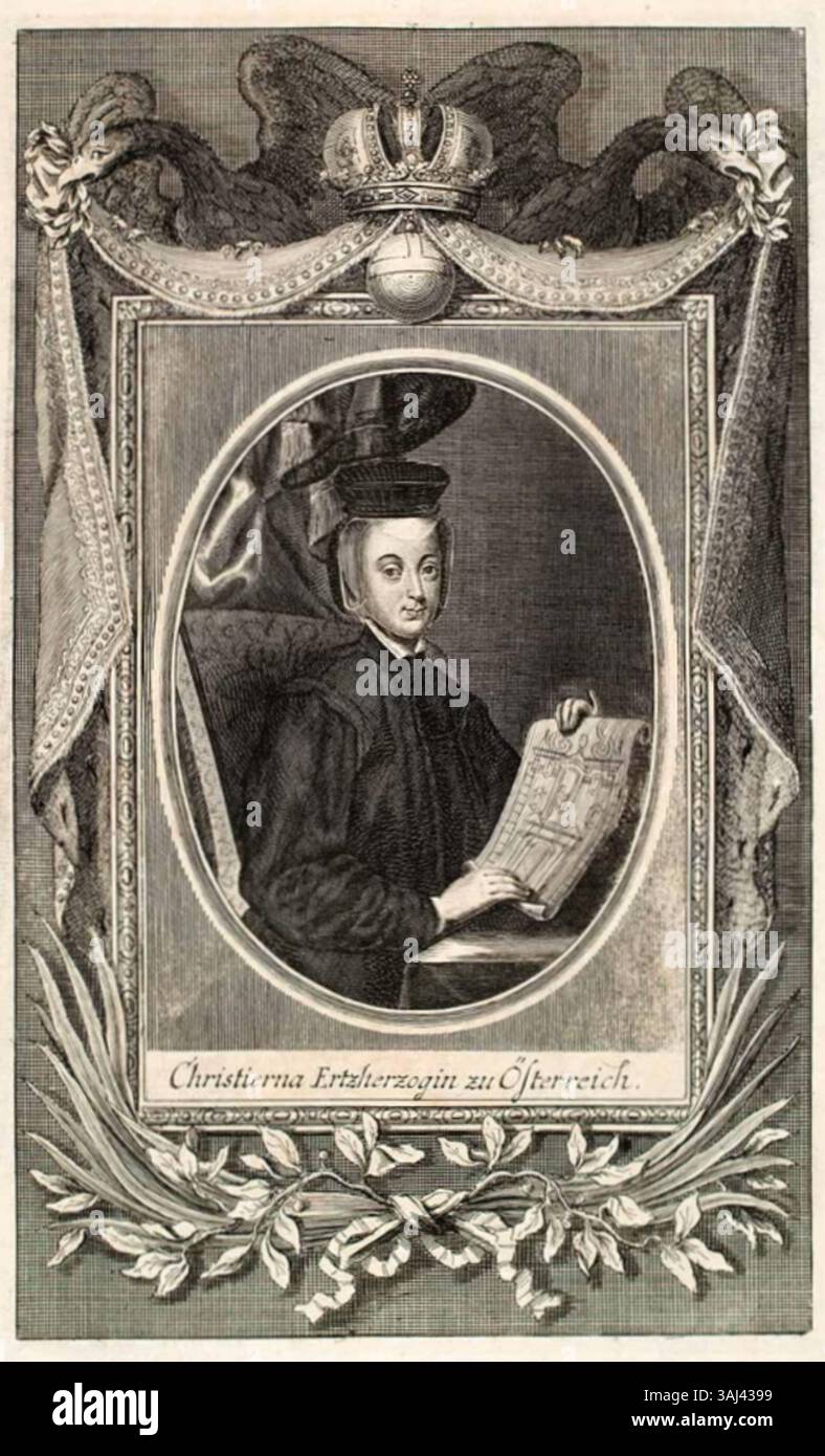 This 1721 engraving by Elias Widemann portrays Archduchess Maria ...